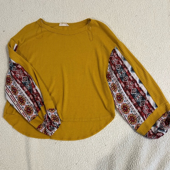 Tops | Mustard Yellow Long Sleeved Shirt | Poshmark